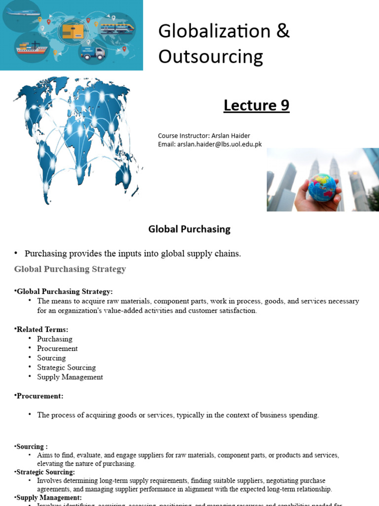 Global Purchasing and Outsourcing Strategies | PDF | Procurement ...