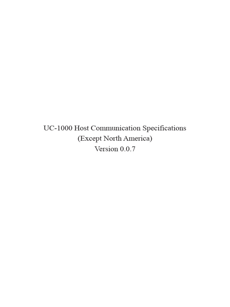 UC-1000 Host Communication Specs | PDF | Computing | Computer Data