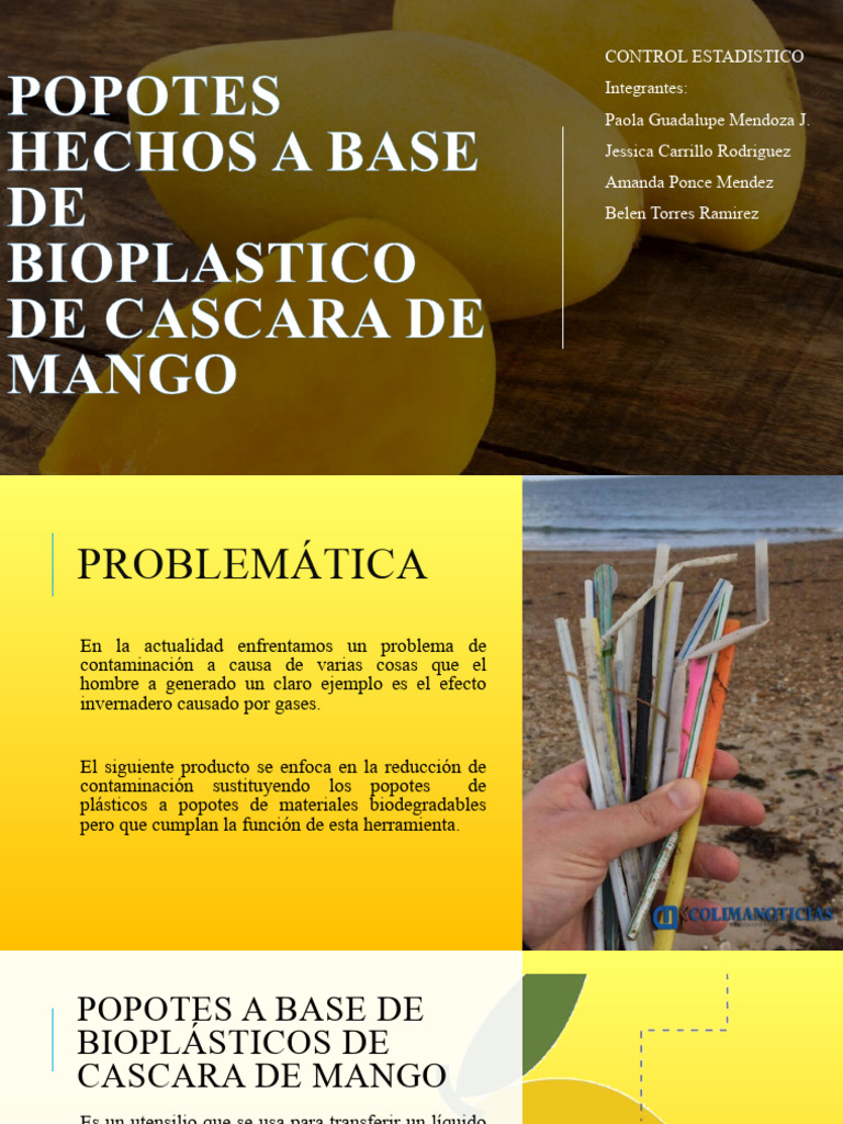 Popotes Biodegradables de Mango | PDF | El plastico | Residuos