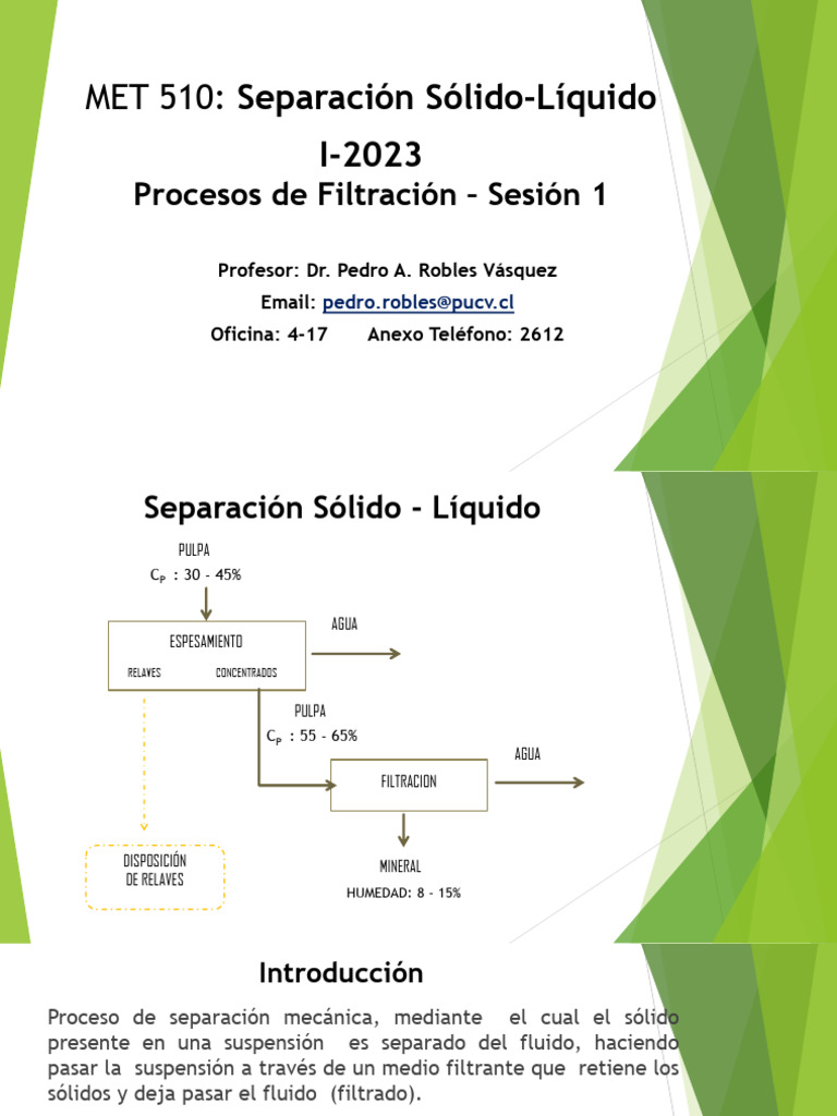 Proceso de Filtración Sólido-Líquido | PDF | Filtración | Permeabilidad ...