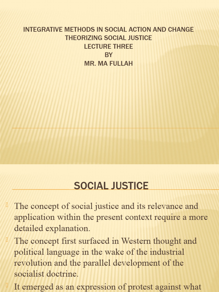 Integrative Methods in Social Action - Lec Ppt3-2024 | PDF | Justice | Crime & Violence