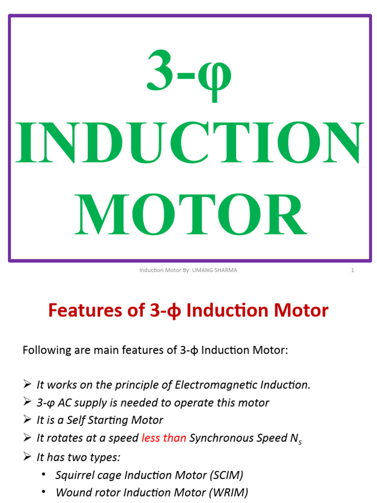 3- Ph Induction Motor | PDF | Electric Motor | Electromagnetic Induction