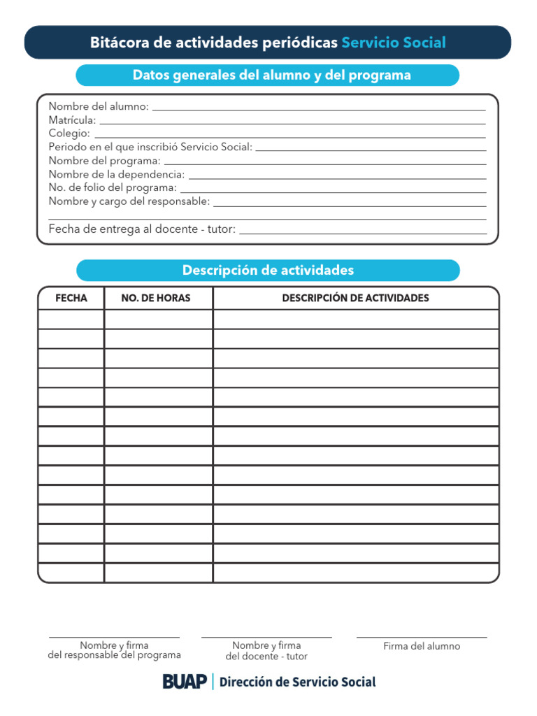 Formato Bitácora Actividades Ss | PDF