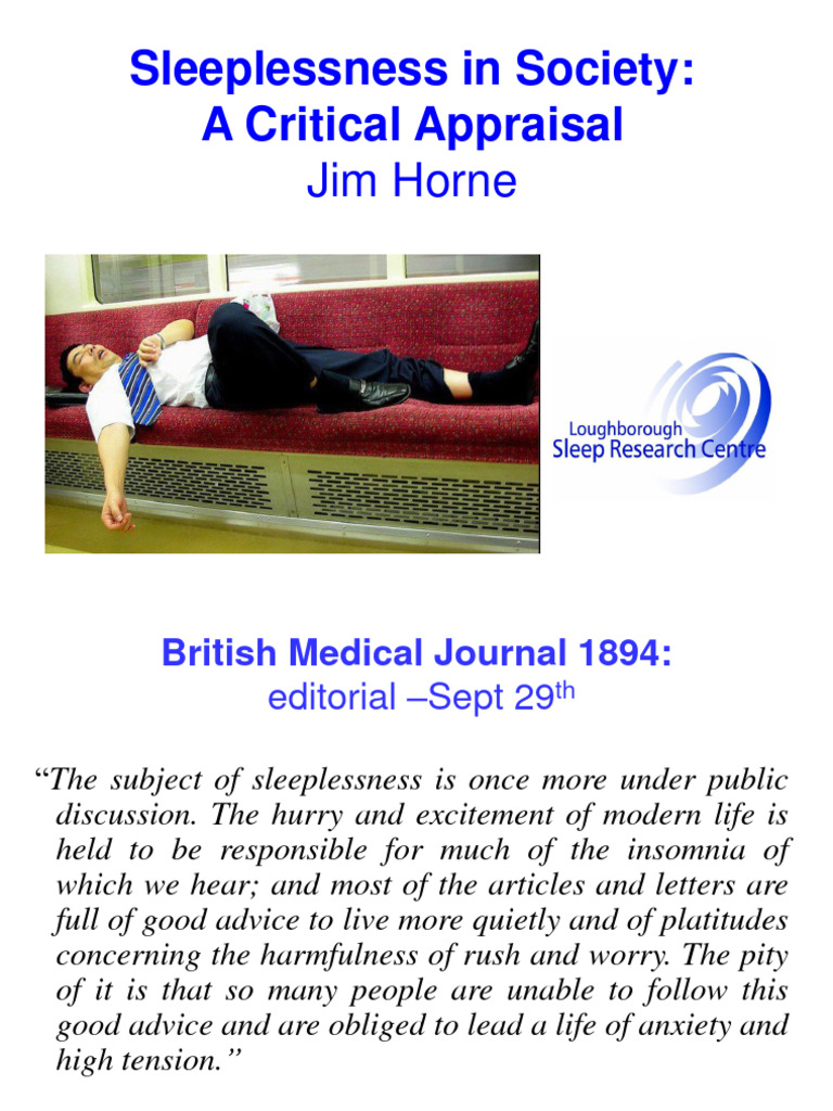 Jim Horne | PDF | Sleep | Insomnia