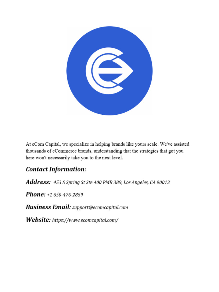 Ecom Capital | PDF