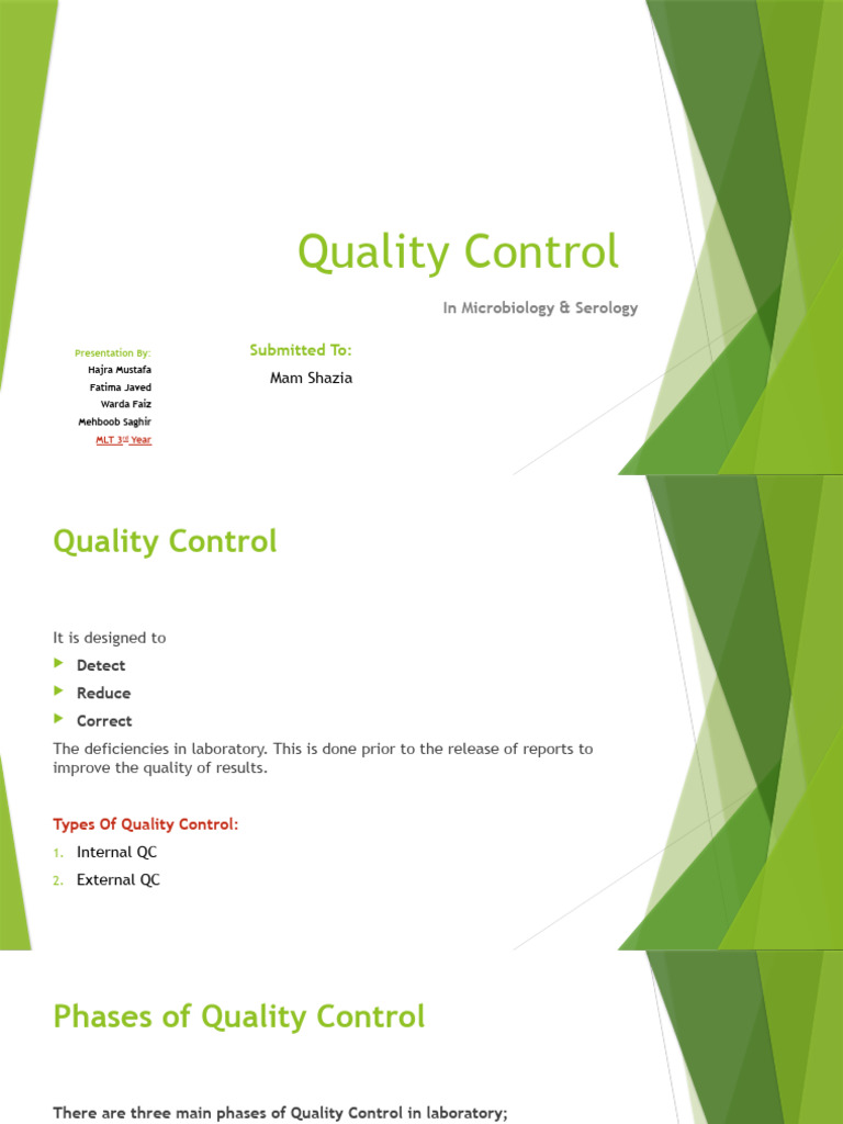 Quality Control in Microbiology and Serology | PDF | Medical ...
