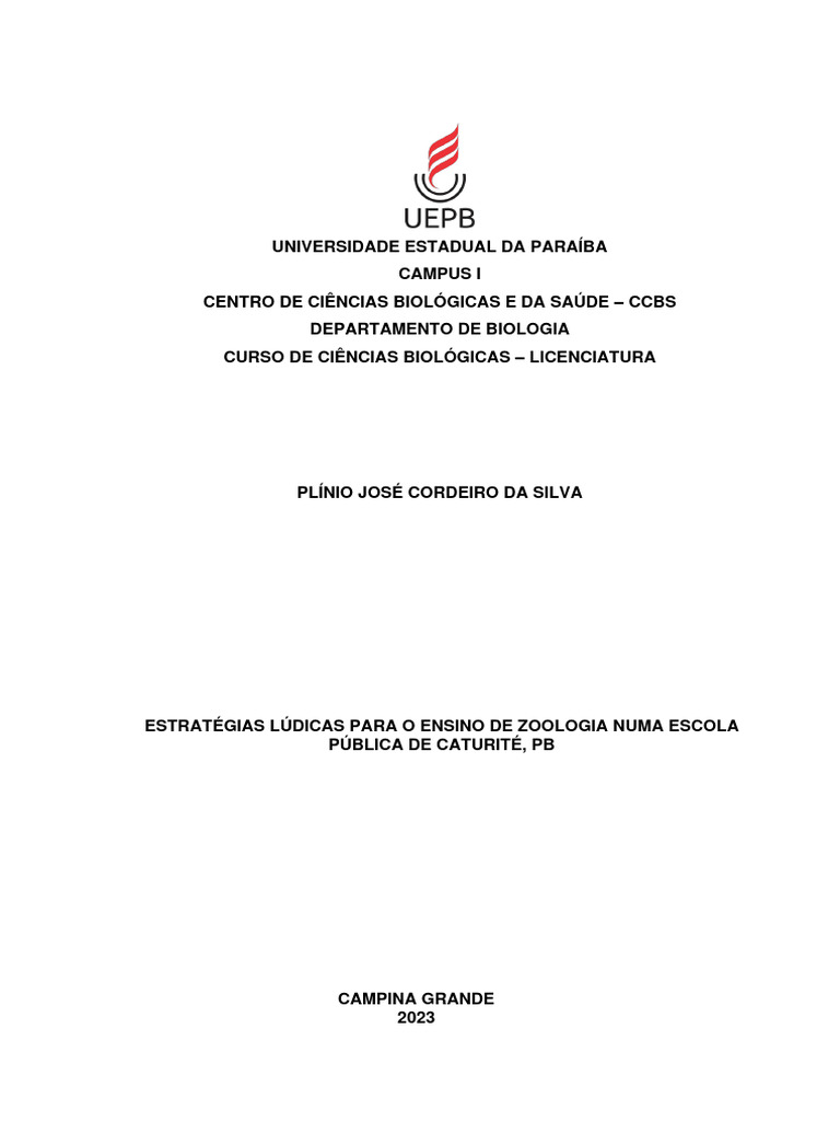 TCC - Plínio José Cordeiro Da Silva | PDF TCC - Plínio José Cordeiro Da Silva | PDF