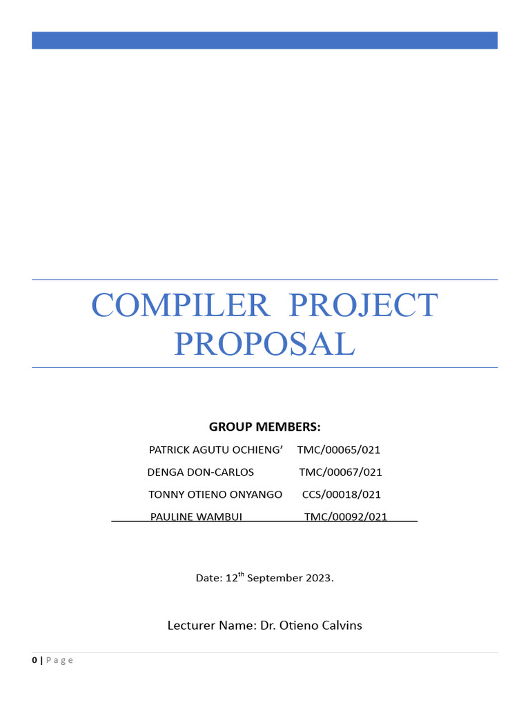 Compiler Project Proposal-1 | PDF | Compiler | Parsing
