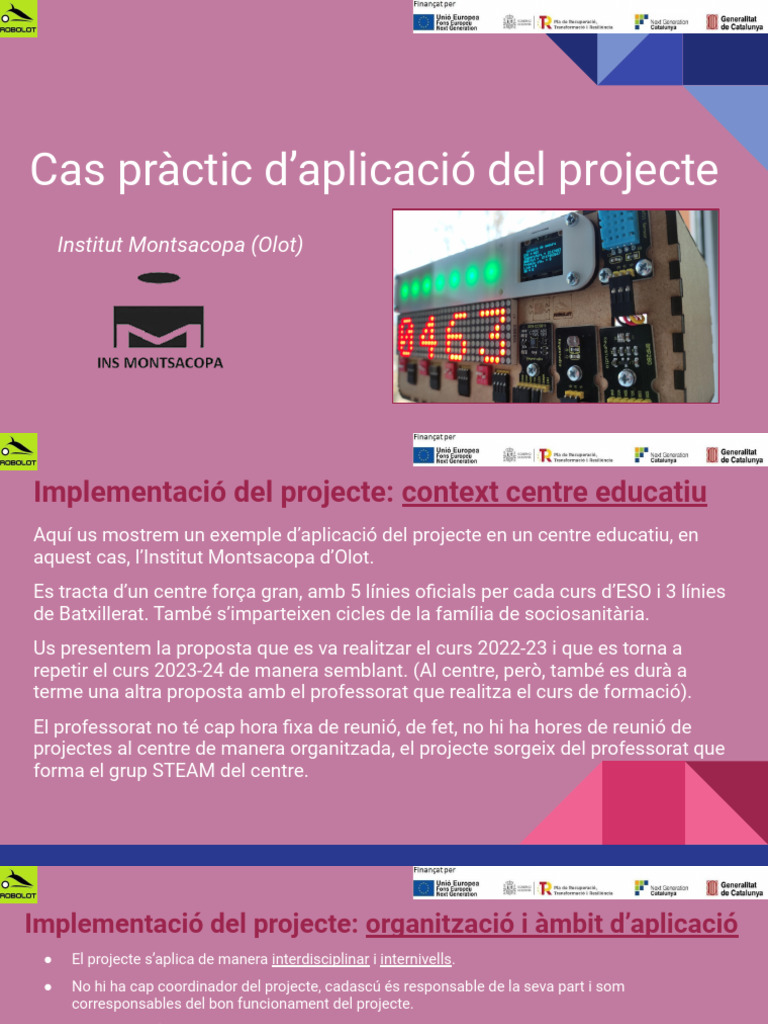 Cas Pràctic D'aplicació Del Projecte Ins Montsacopa | PDF