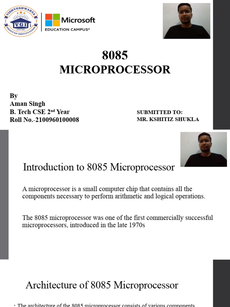 Aman Introduction To 8085 Microprocessor | PDF