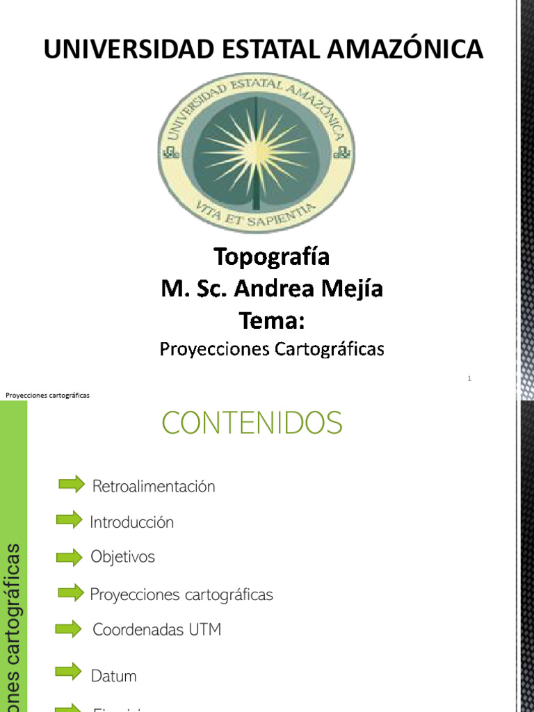 Tema 3. Clase Proyecciones UTM Datum PP | PDF | Mapa | Cartografía