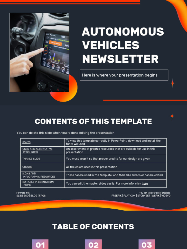 Autonomous Vehicles Newsletter by Slidesgo | PDF