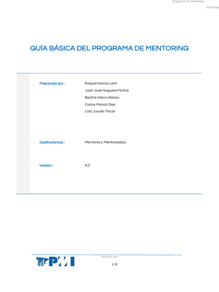 Guía Básica Del Programa de Mentoring | PDF