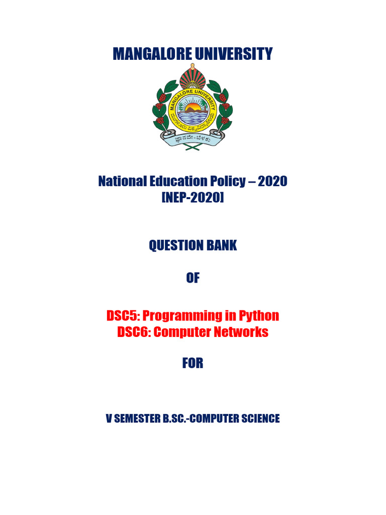 V Semester BSC Question Bank | PDF | Internet Protocols | I Pv6