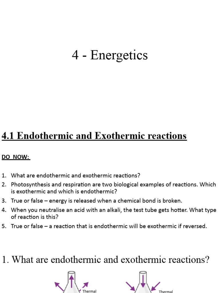Endothermic and Exothermic Reactions | PDF | Chemical Reactions | Enthalpy