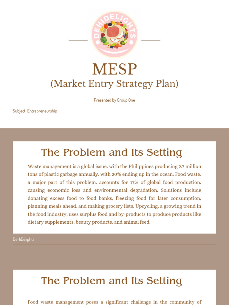 MESP (Market Entry Strategy Plan) | PDF | Sustainability | Waste