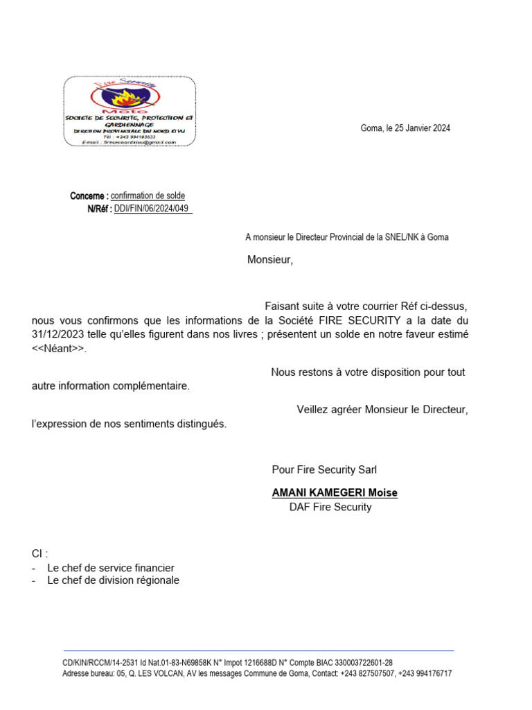 Accuser de Reception Confirmation Solde | PDF | Finance et gestion ...