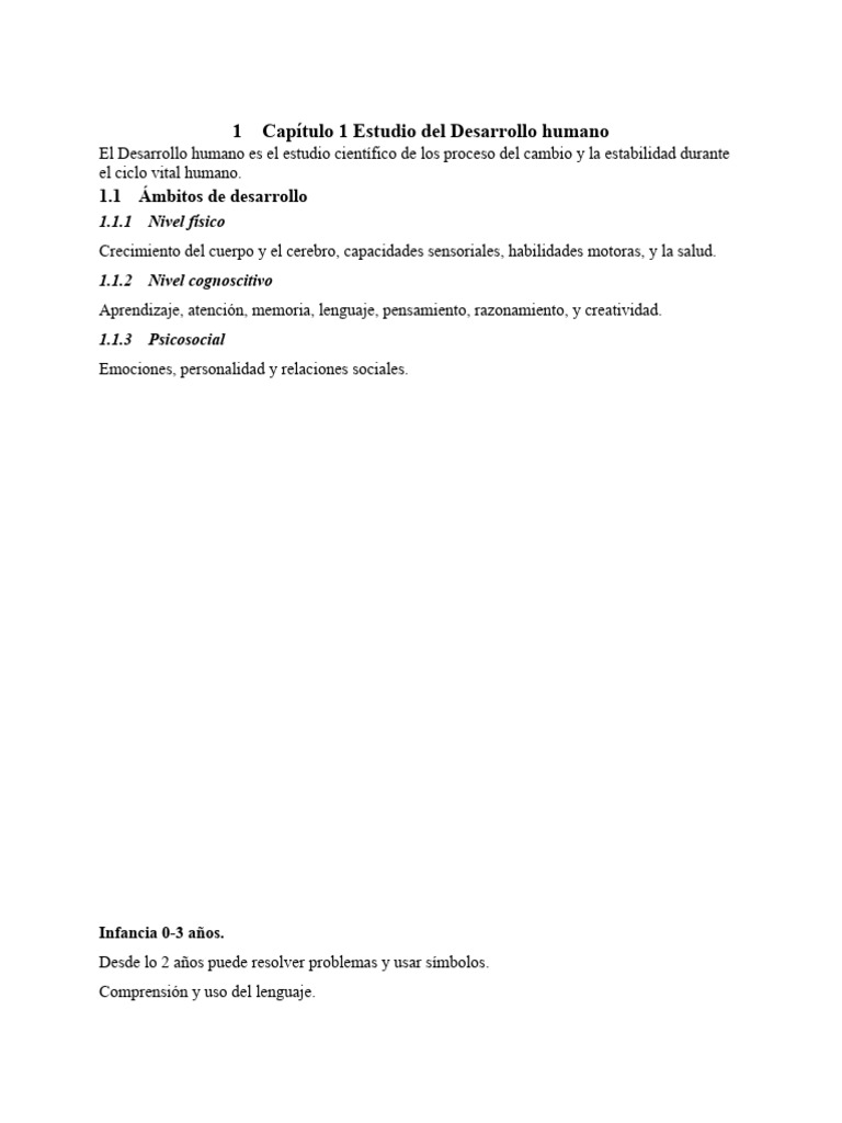 Desarrollo Humano y Cognitivo Infantil | PDF | Aprendizaje | Sicología