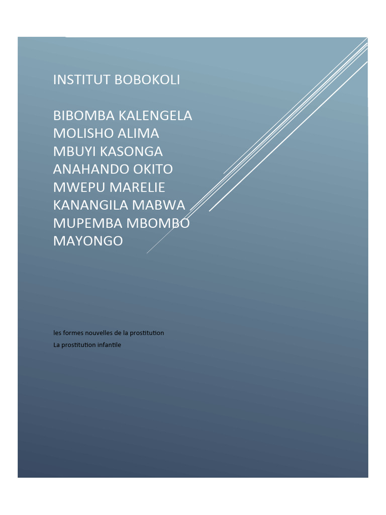 Institut Bobokoli Bibomba Kalengela Molisho Alima Mbuyi Kasonga ...