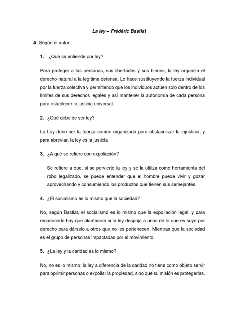 La Ley - Frederic Bastiat | PDF