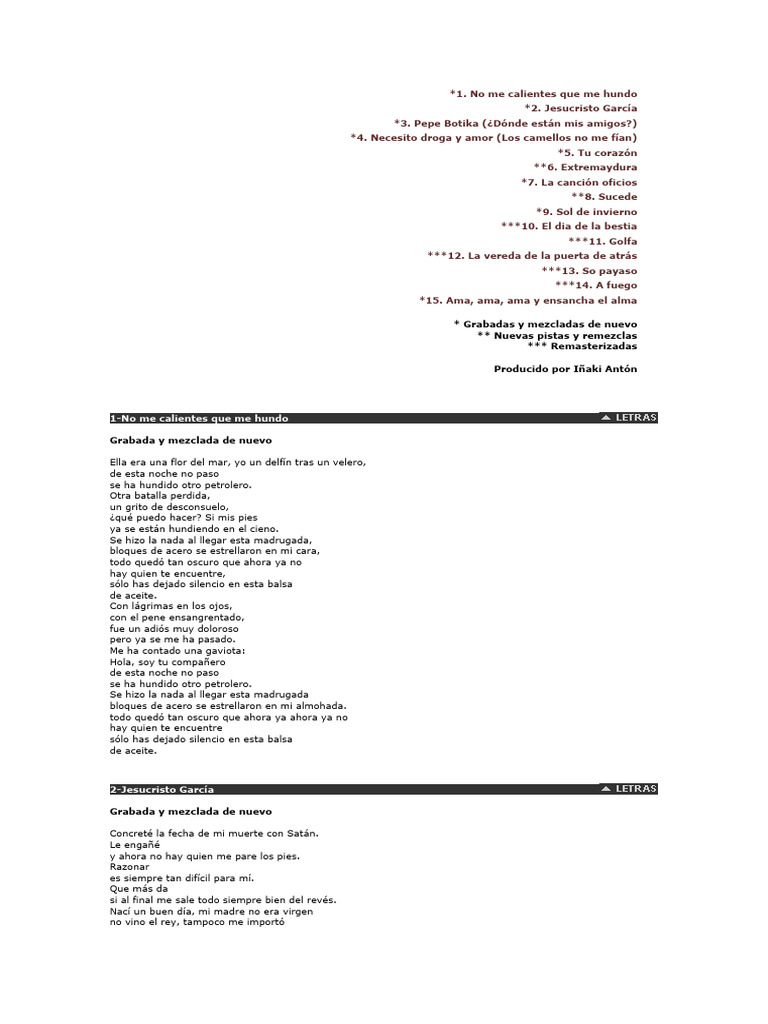 Letras | PDF