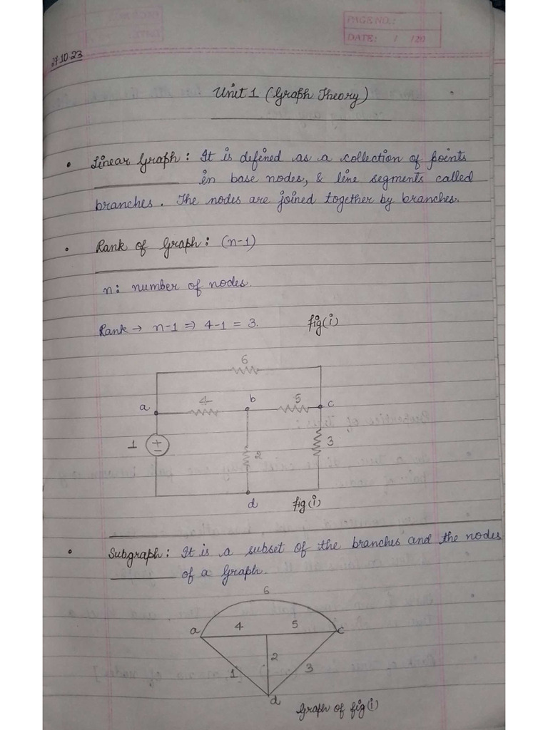 Unit 1 (Graph Theory) NAS | PDF