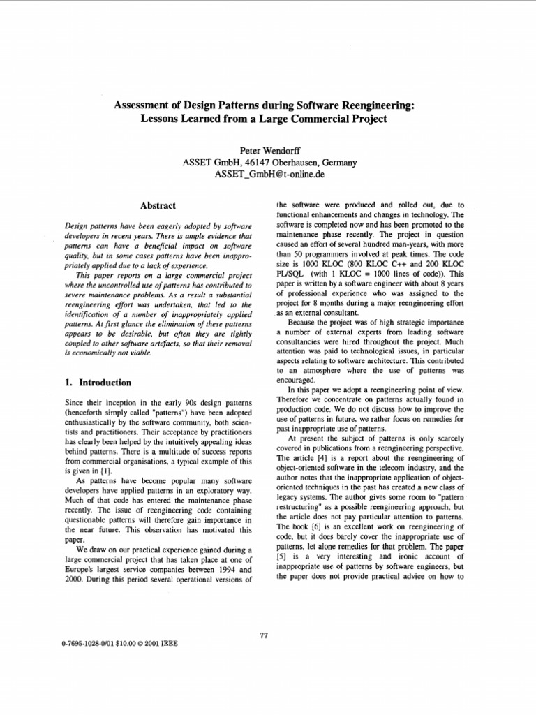 Design Patterns During Software Reengineering Less | Download Free PDF | Model–View–Controller ...