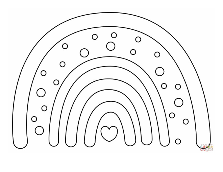 Boho Rainbow coloring page _ Free Printable Coloring Pages | PDF