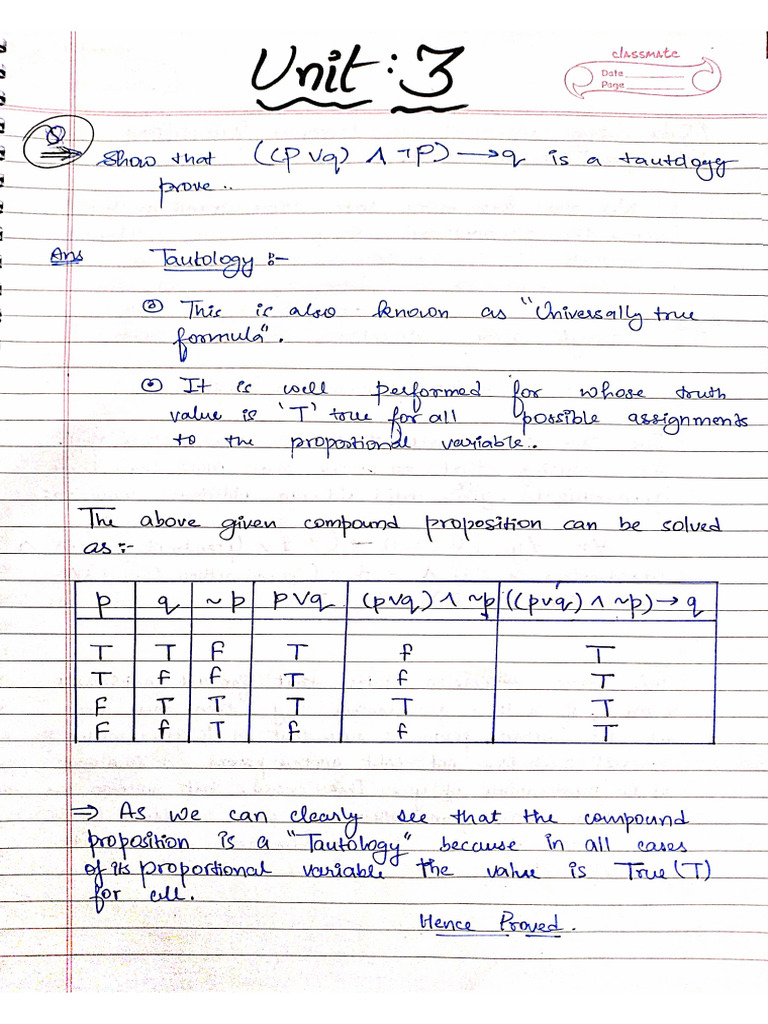 Discrete Structure Unit 3 Solutions | PDF