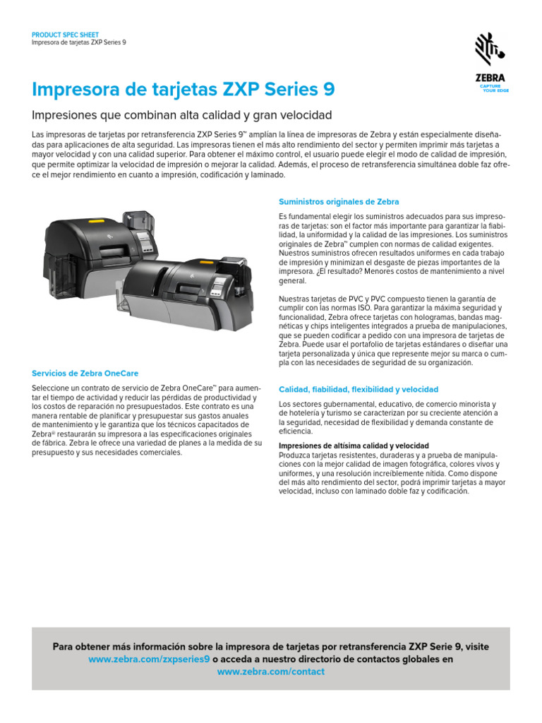 ZXP Series 9 Spec Sheet Es La | PDF