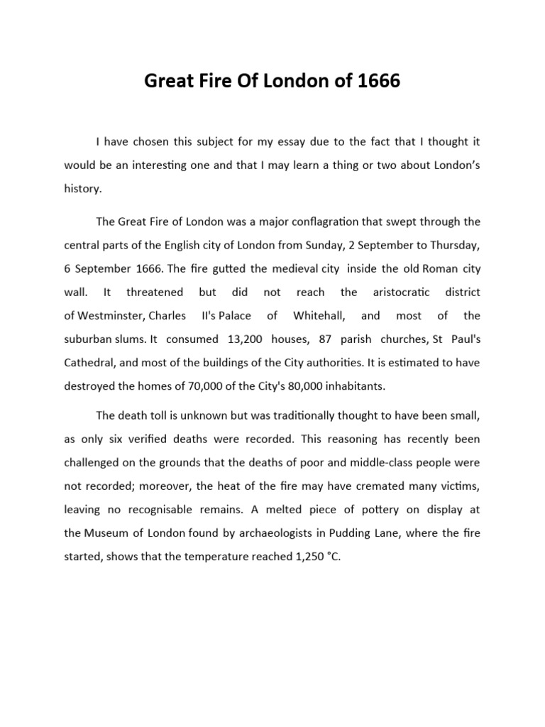 Great Fire of London of 1666 - Nedelcu Daniel | PDF | Fires