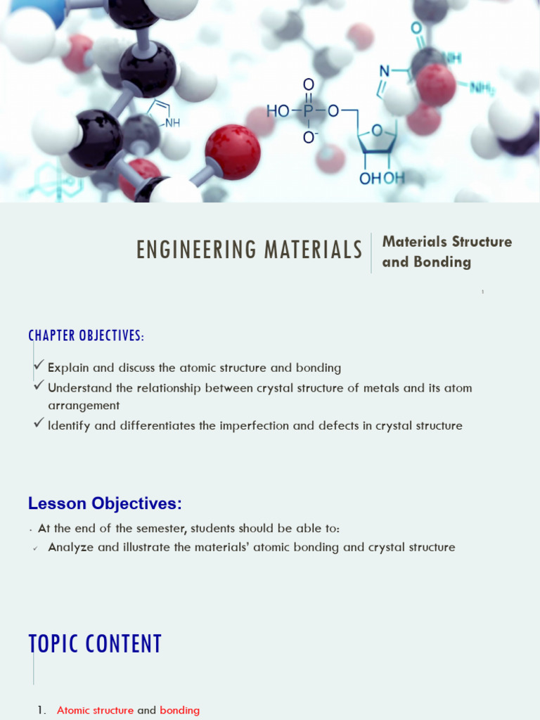 W3W4 BTD1123 Chapter 2 Mat Structure N Bonding | PDF | Chemical Bond | Crystal Structure