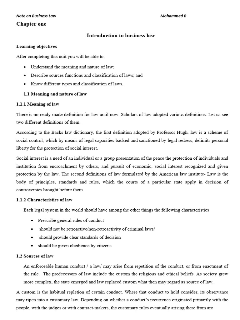 Note On Busines Law One To Three | Download Free PDF | Offer And ...