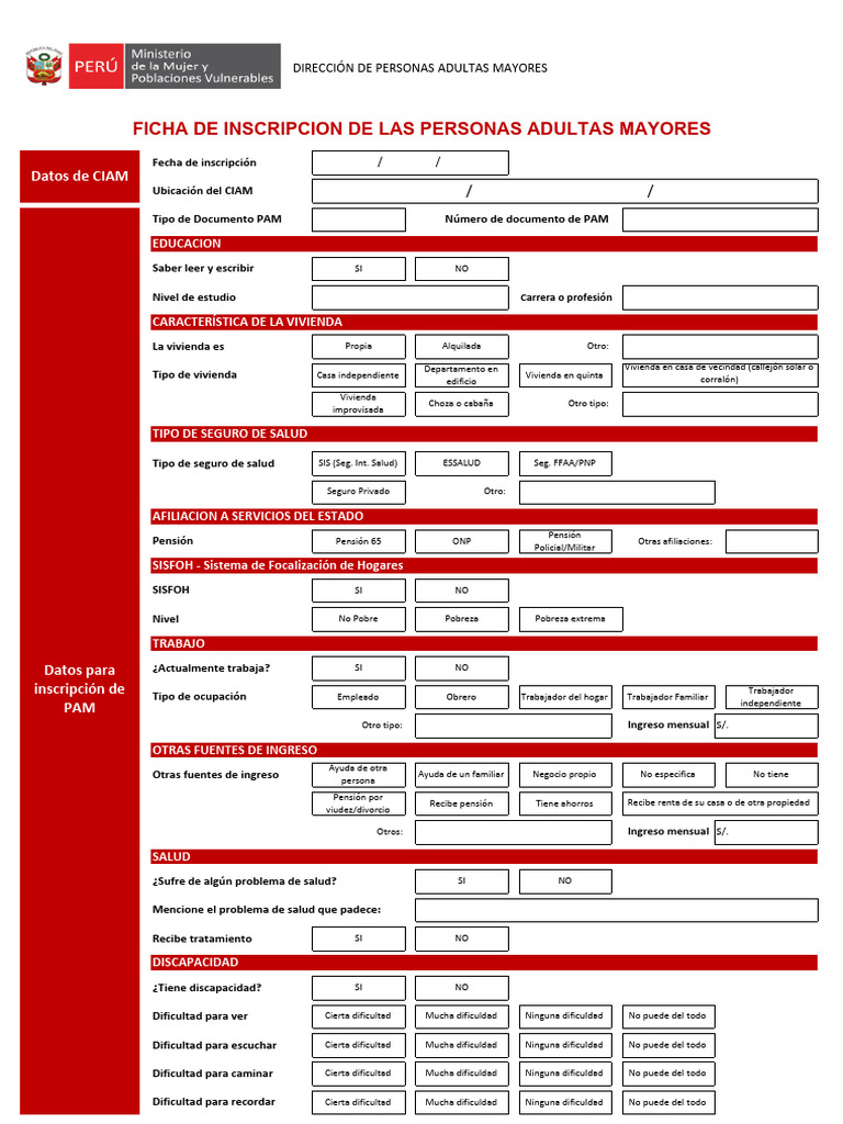 Ficha de Inscripci N de Pam | PDF