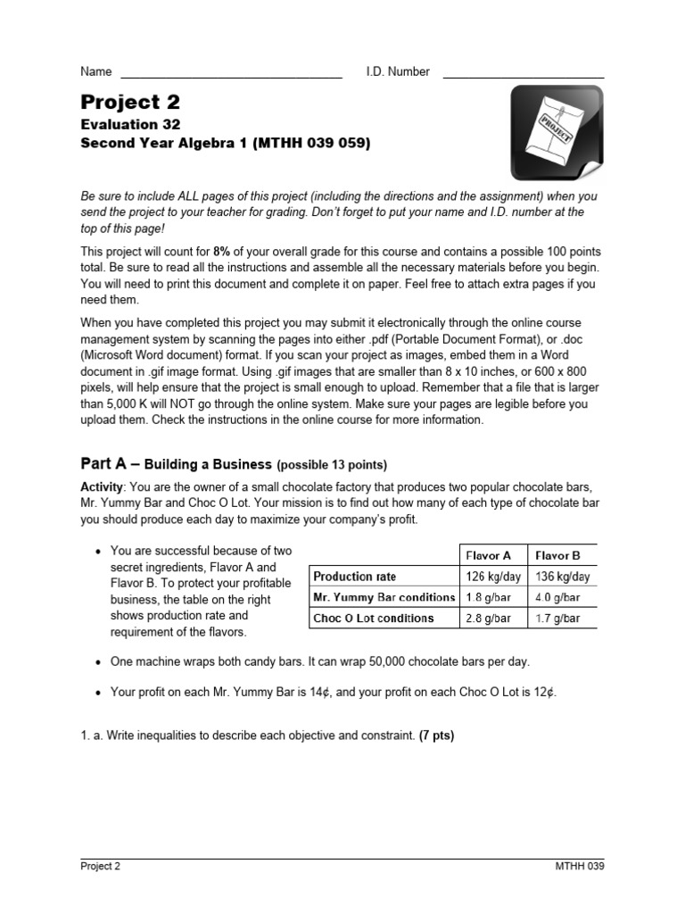 Algebra 1 Project: Maximizing Profit and Modeling | PDF