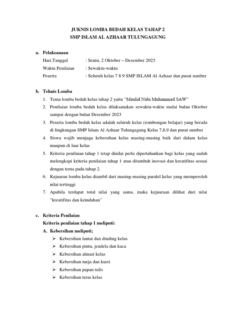 Juknis Lomba Bedah Kelas Tahap 2 | PDF | Karier & Perkembangan | Seni