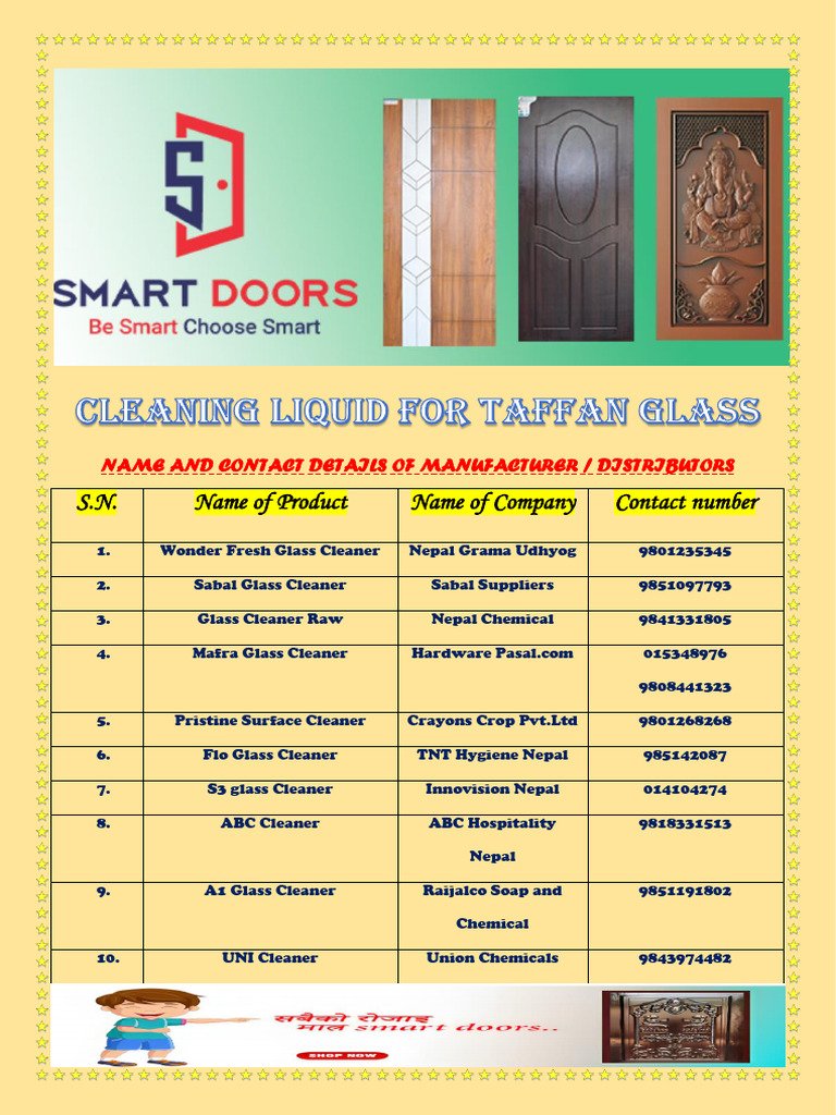 Cleaning Liquid For Taffan Glass | PDF | Home & Garden