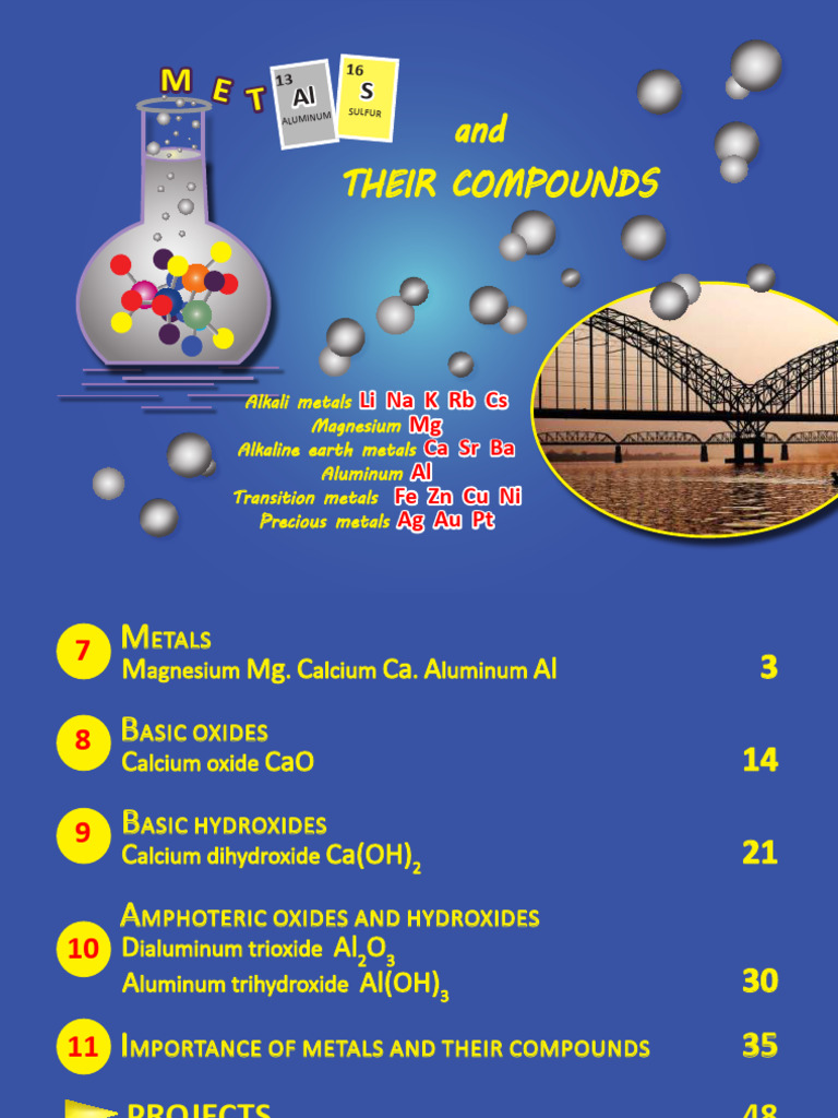 And Their Compounds: Li Na K RB Cs MG Ca SR Ba Al Fe ZN Cu Ni Ag Au PT ...