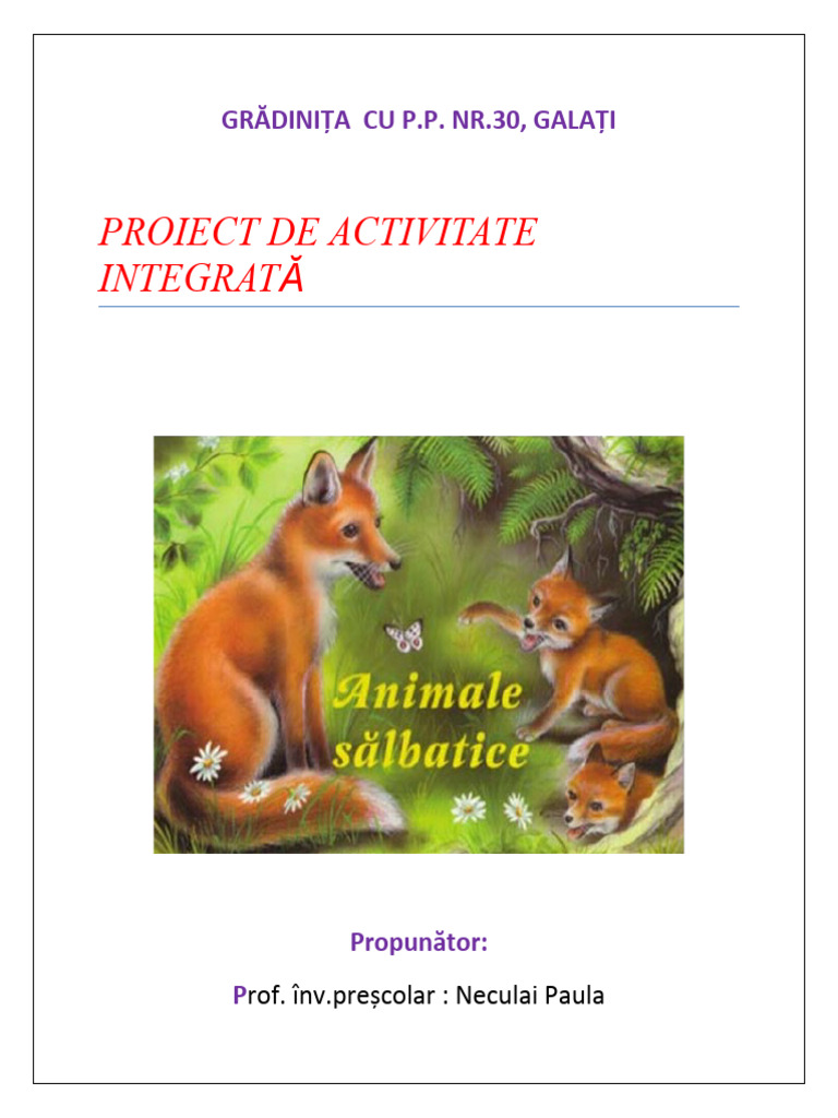 Proiect Animale Salbatice | PDF