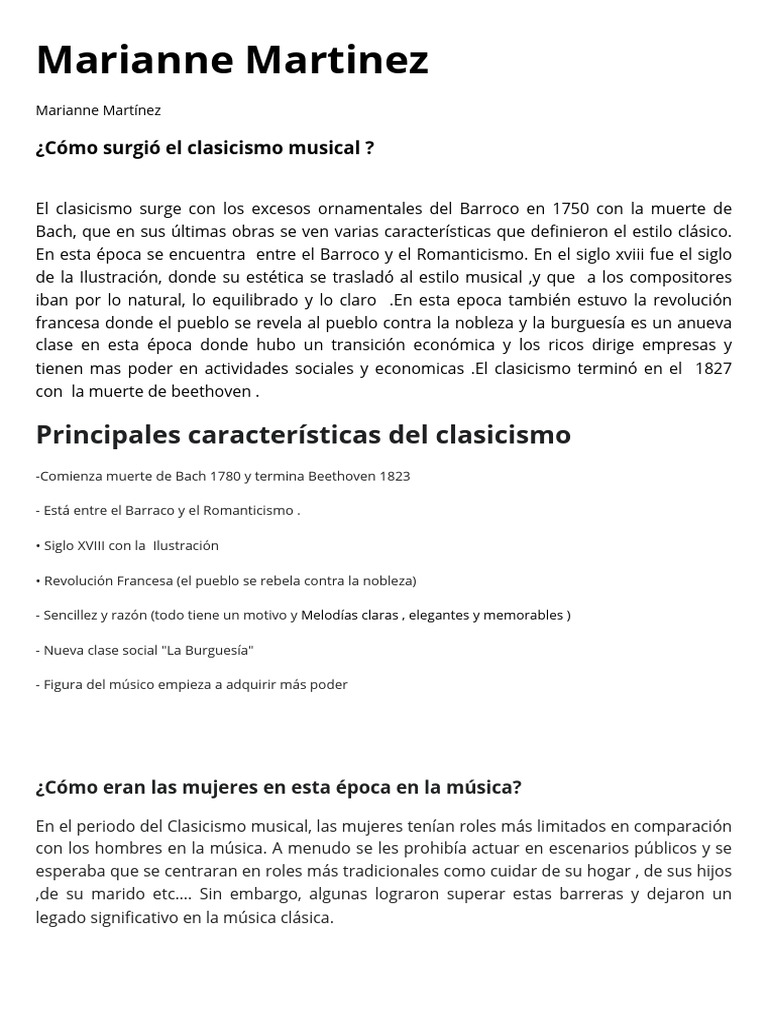 Marianne Martinez | PDF | Periodo Clásico (Música) | Wolfgang Amadeus Mozart