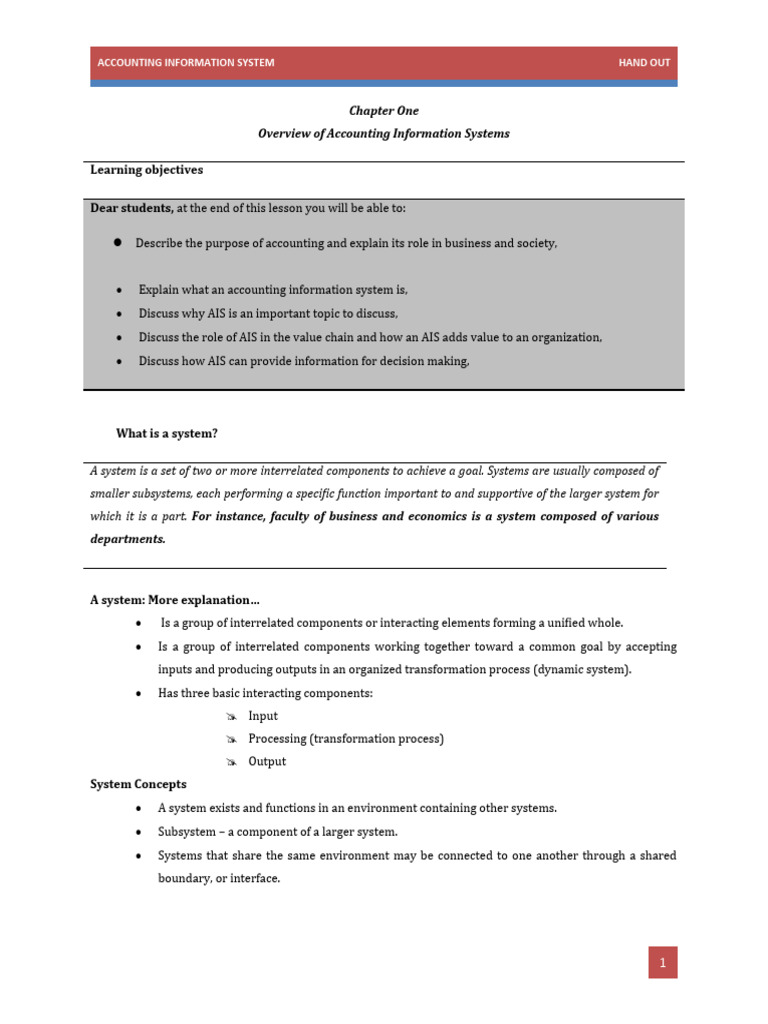 AIS Ch-1 | PDF | Information System | Information
