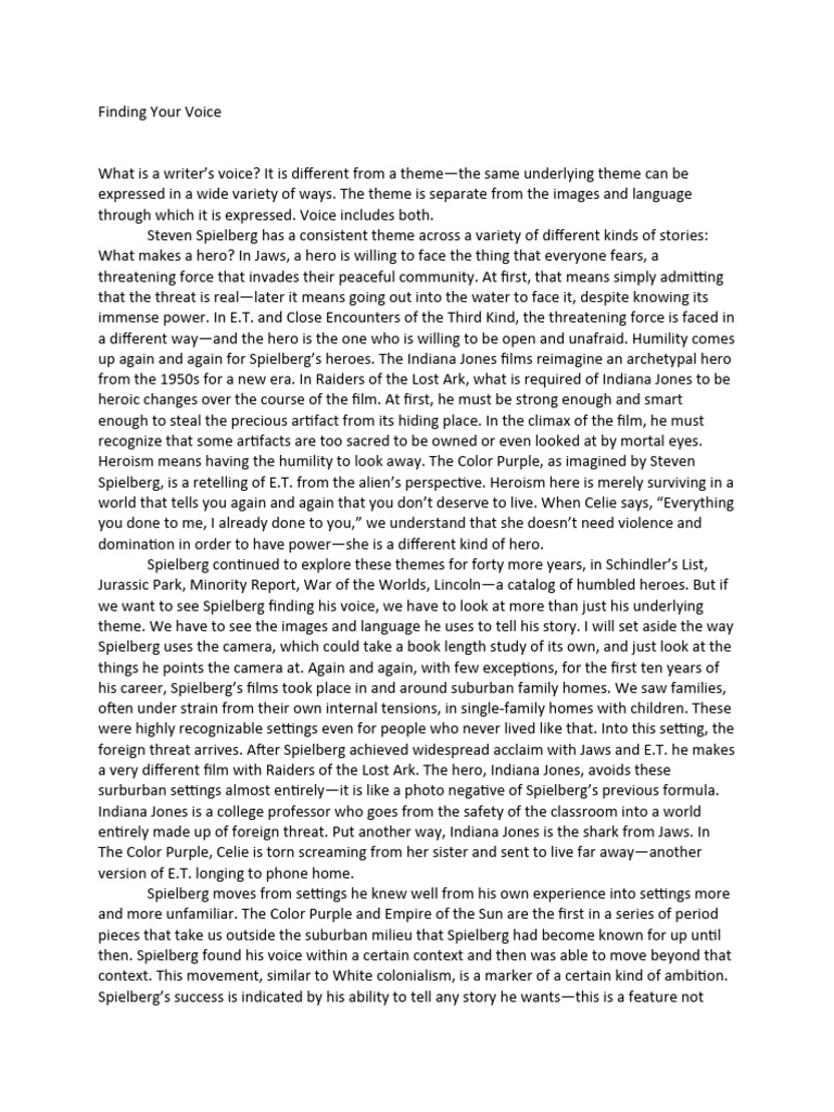 Finding Your Voice | PDF | Martin Scorsese