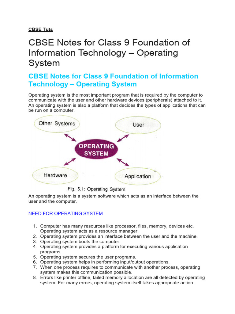 CBSE Tuts | PDF | Operating System | Graphical User Interfaces