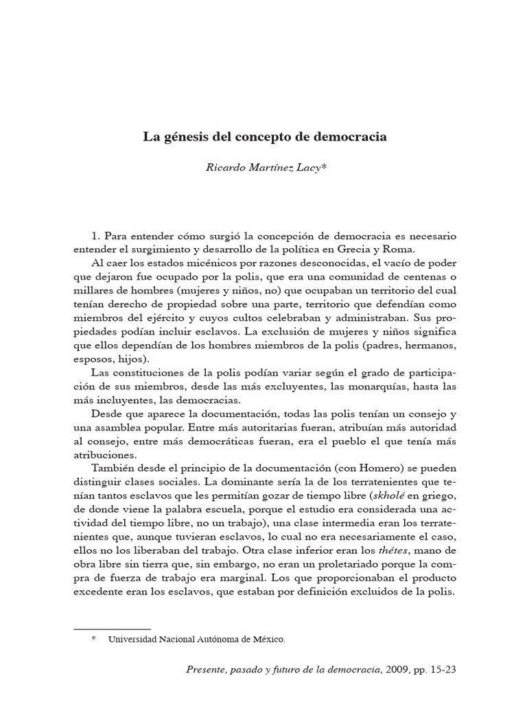 Orígenes y evolución de la democracia | PDF | Platón | Democracia