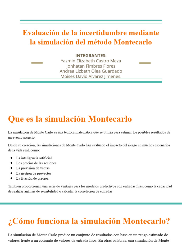 Evaluación de La Incertidumbre Mediante La Simulación Del Método Montecarlo | PDF | Simulación ...