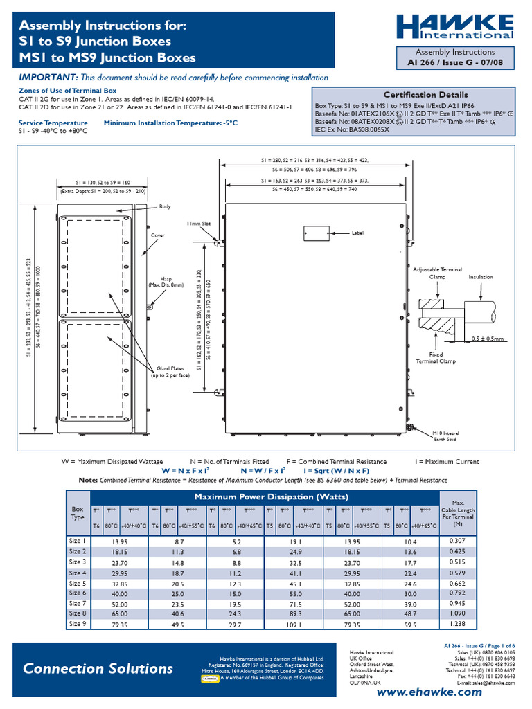 AI266 Junction Box Assembly S1-S9 | PDF