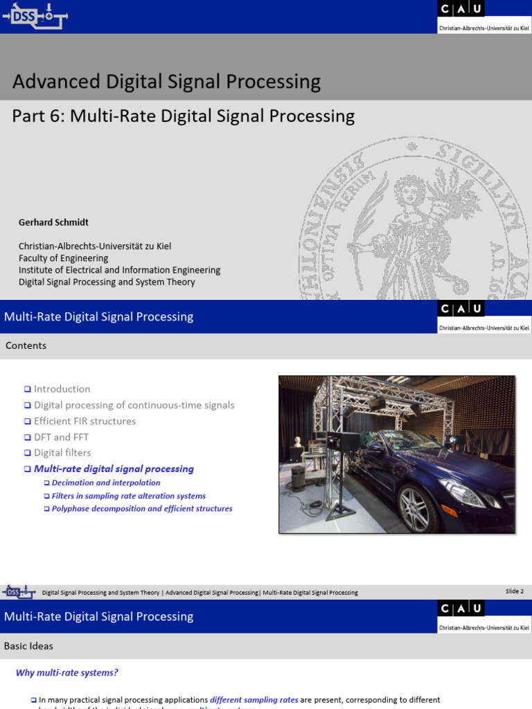 Adsp 06 Multirate Processing | PDF | Digital Signal Processing | Sampling (Signal Processing)