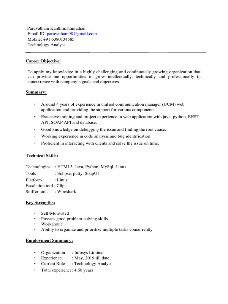 paruvatham_resume | PDF | Databases | Troubleshooting