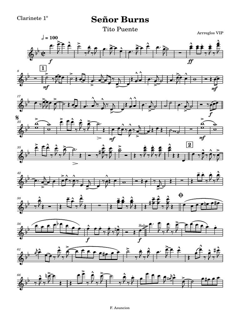 Clarinete 1 Señor Burns | PDF