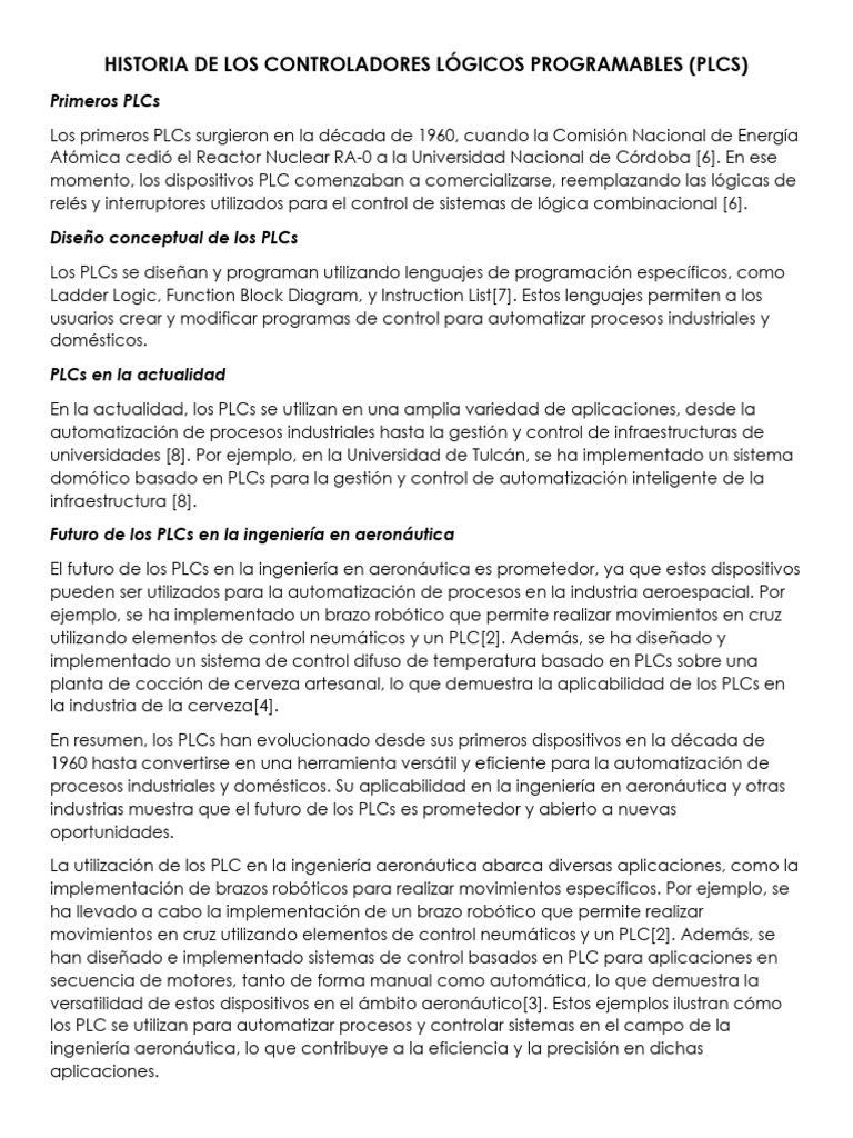 Primer Controlador Programable: PLCs | PDF | Controlador lógico ...